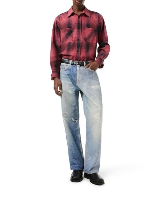 Our Legacy Third Cut Cotton Jeans With Digital Print in Blue for Men | Lyst