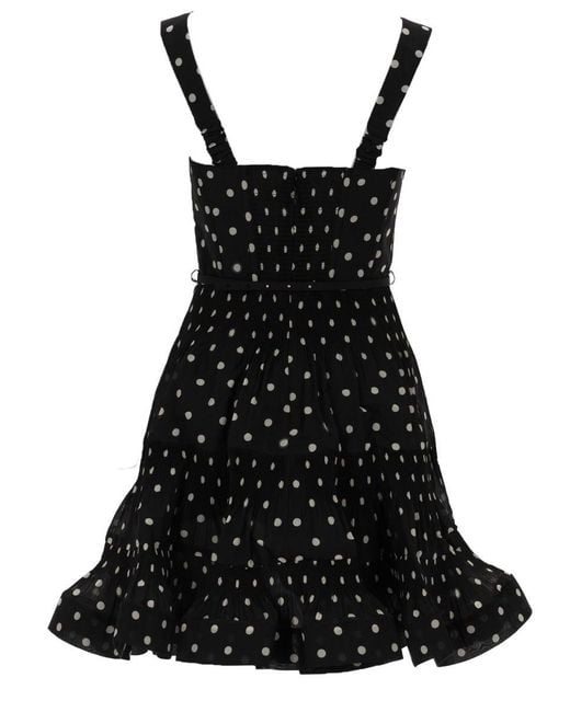 Zimmermann Pleated Draped Mini Dress in Black | Lyst