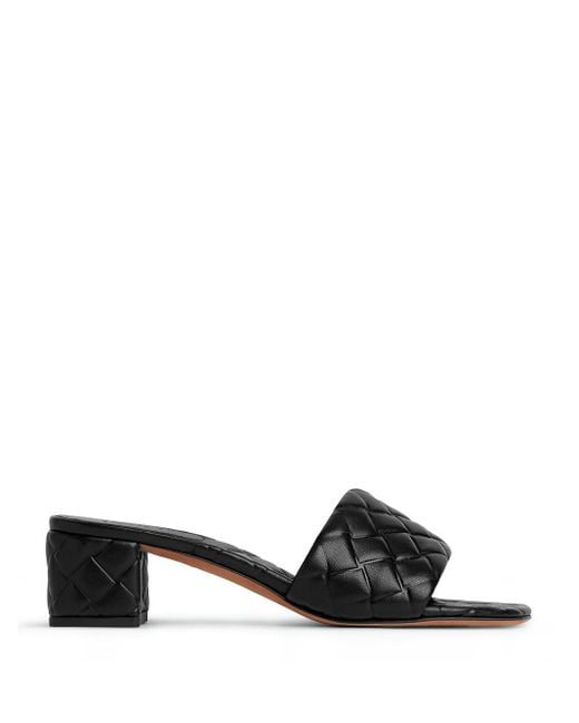 Bottega Veneta Intreccio Pattern Amy Mule in Black | Lyst