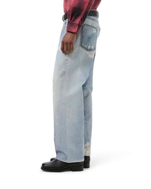 Our Legacy Third Cut Cotton Jeans With Digital Print in Blue for Men | Lyst