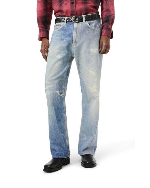 Our Legacy Third Cut Cotton Jeans With Digital Print in Blue for Men | Lyst