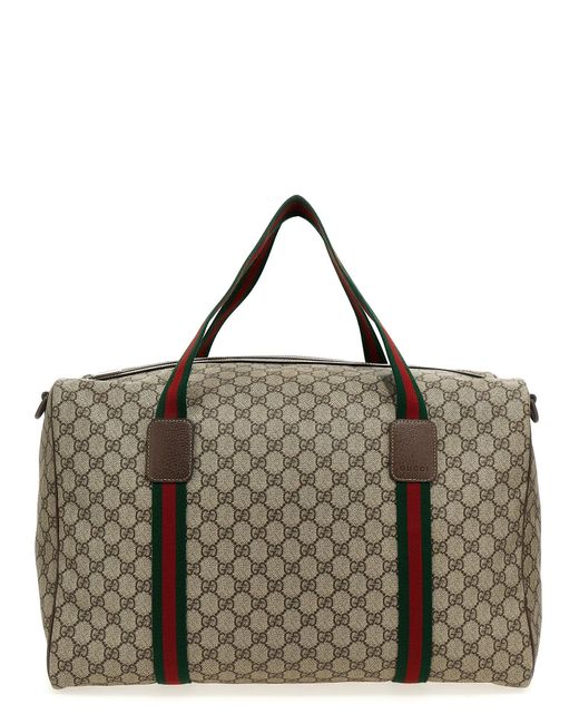 Gucci 'Gg Supreme' Large Travel Bag in Brown for Men | Lyst