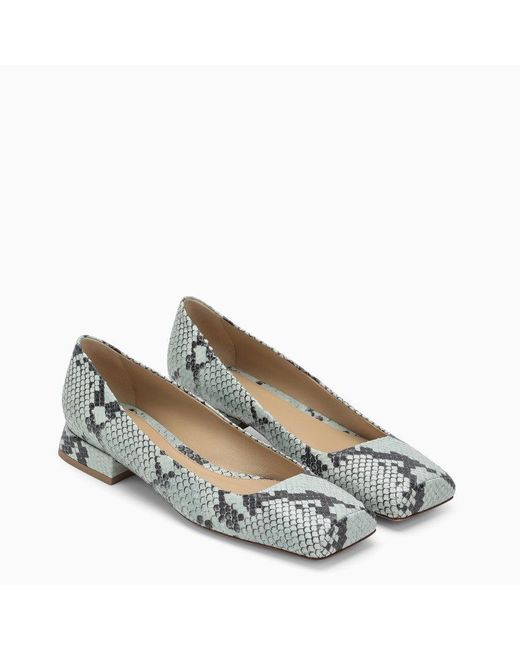 Bottega Veneta Python-Print Leather Ballerina in Blue | Lyst