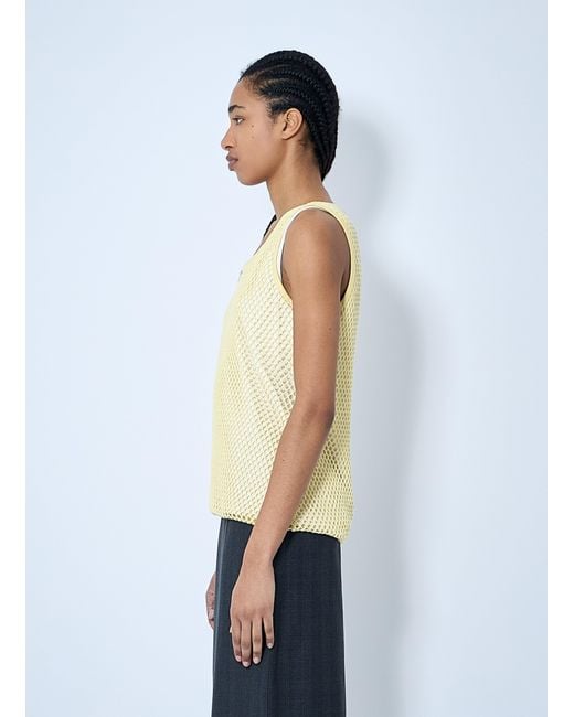 Prada Logo Plaque Open- Knit Tank Top | Lyst