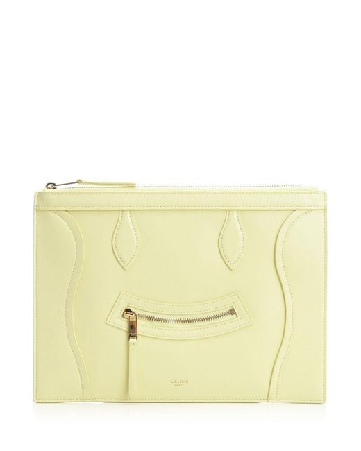 Celine Medium Clutch in Yellow | Lyst