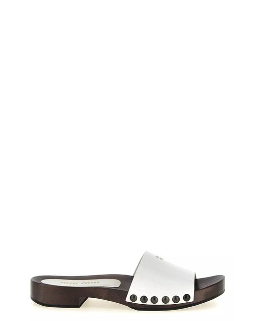 Miu Miu Patent Clog in Black | Lyst