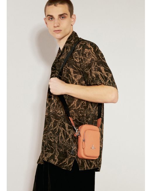 Vivienne Westwood Saffiano Phone Crossbody Bag for Men | Lyst