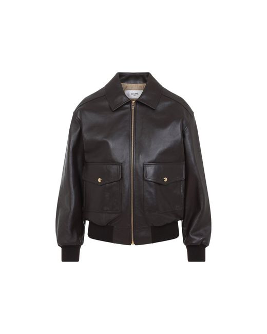 Celine Aviateur Jacket in Black | Lyst