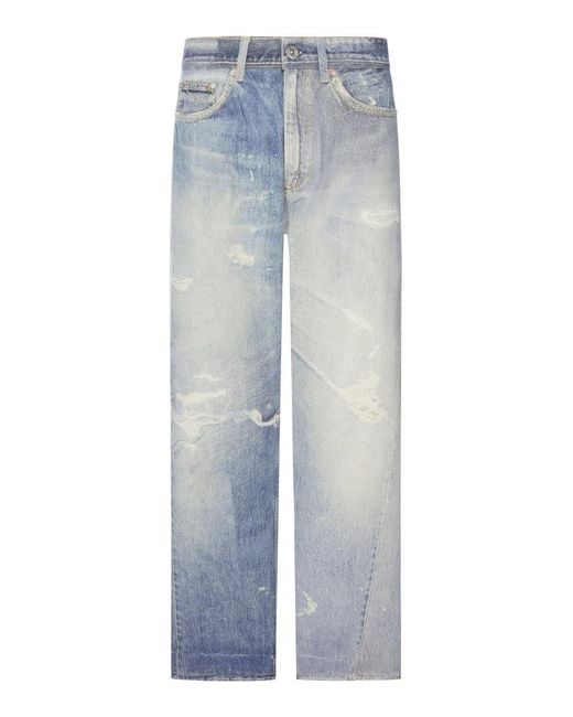 Our Legacy Third Cut Cotton Jeans With Digital Print in Blue for Men | Lyst