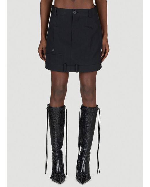 Balenciaga Deconstructed Mini Skirt in Black | Lyst