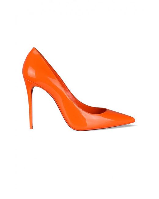 Christian Louboutin Neon Patent Leather Kate Pumps in Orange | Lyst