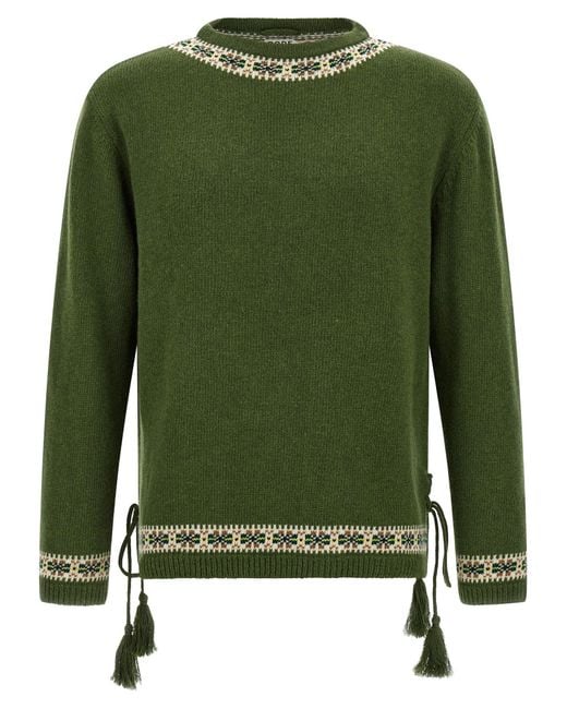 Bode 'Moritz' Sweater in Green for Men | Lyst