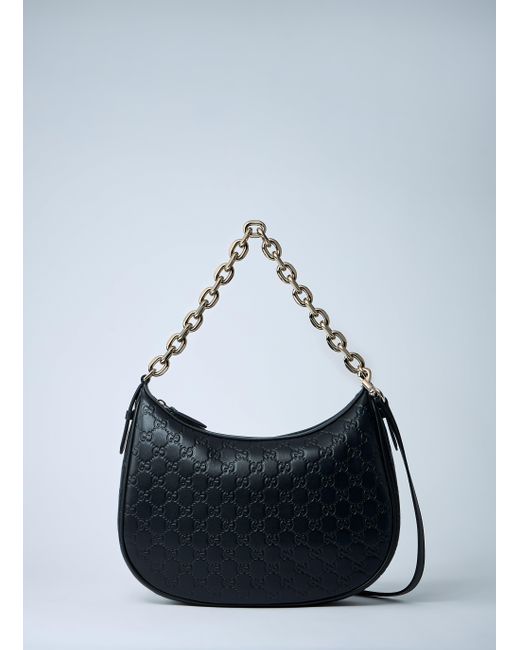 Gucci Large Gg Emblem Shoulder Bag in Blue | Lyst