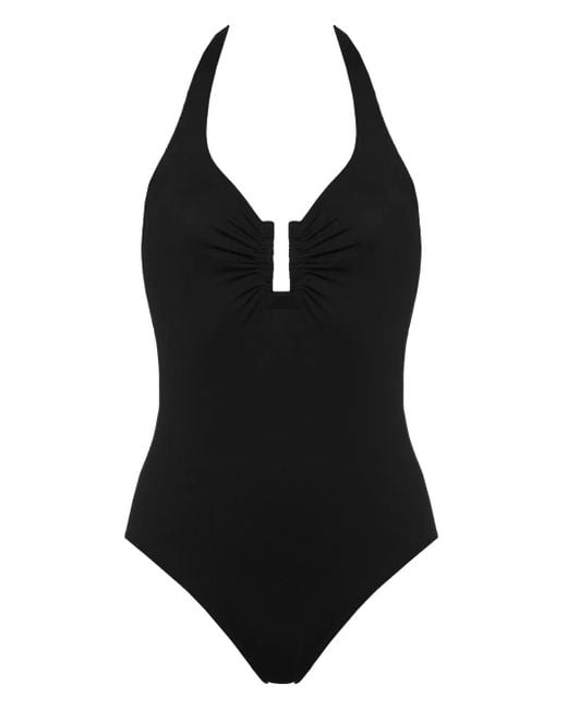 Eres Legendaire One-Piece Halter Straps Swimsuit in Black | Lyst