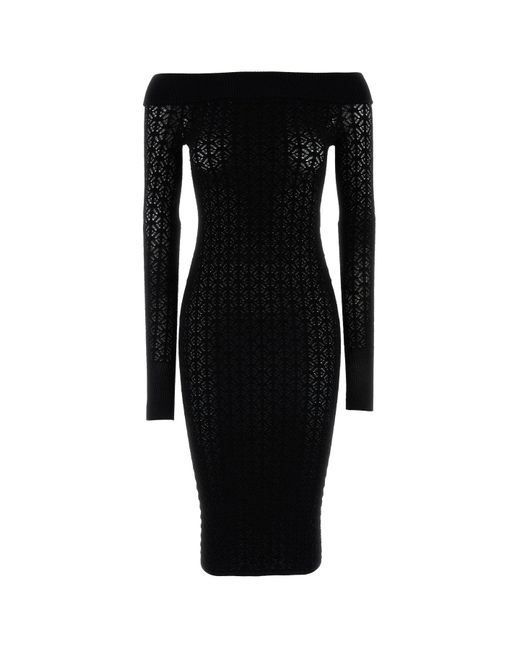 Alaïa Fit Lace Dress in Black | Lyst