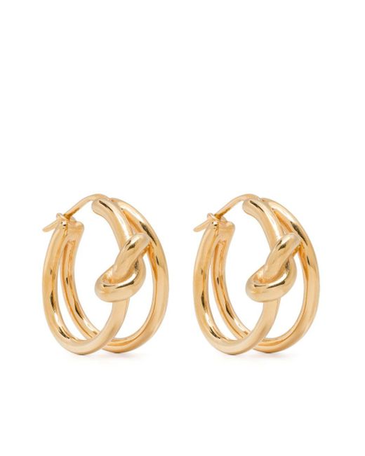 Celine Knot Double Hoops Orecchini in Metallic | Lyst