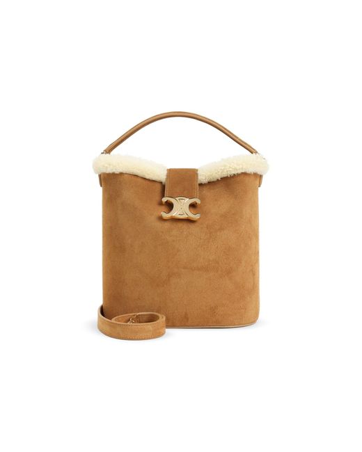 Celine Medium Louise Bucket Bag in Brown | Lyst