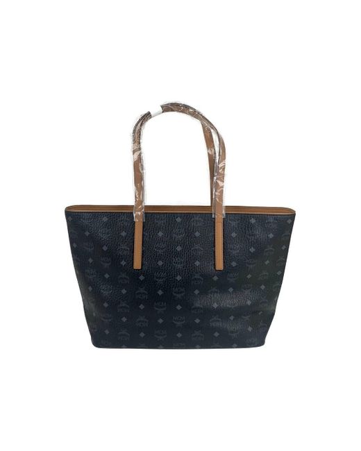 MCM Monogram Visetos Medium Shopper Tote Bag in Blue | Lyst