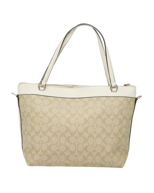COACH Signature Canvas Tote Bag (Pre-Owned) in Metallic | Lyst