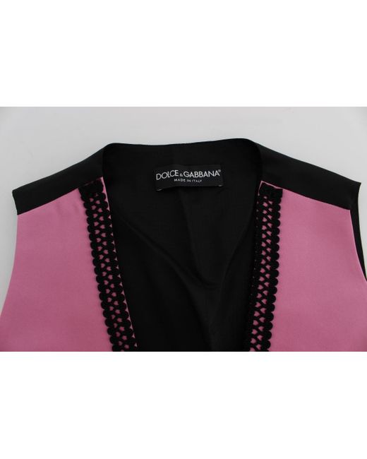 Dolce & Gabbana Silk-Cotton Blend Torero Inspired Vest in Pink | Lyst