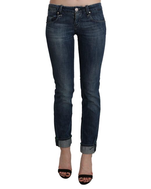 Acht Washed Low Waist Skinny Denim Slim Trouser in Blue | Lyst