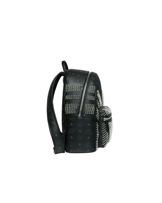 MCM Crystal Studs Graded M Visetos Stark Backpack in Black for Men | Lyst