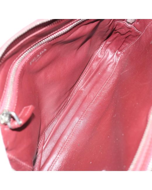 Prada Pionniã¨Re Leather Clutch Bag (Pre-Owned) in Red | Lyst