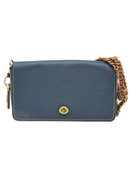 COACH Dinky Leather Shopper Bag (Pre-Owned) in Blue | Lyst
