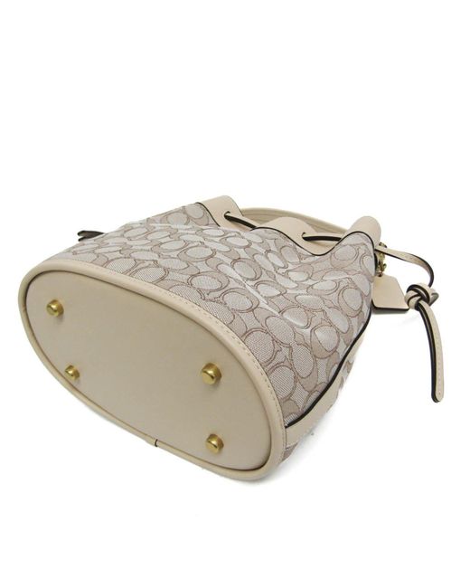 COACH Field Canvas Shoulder Bag (Pre-Owned) in Natural | Lyst