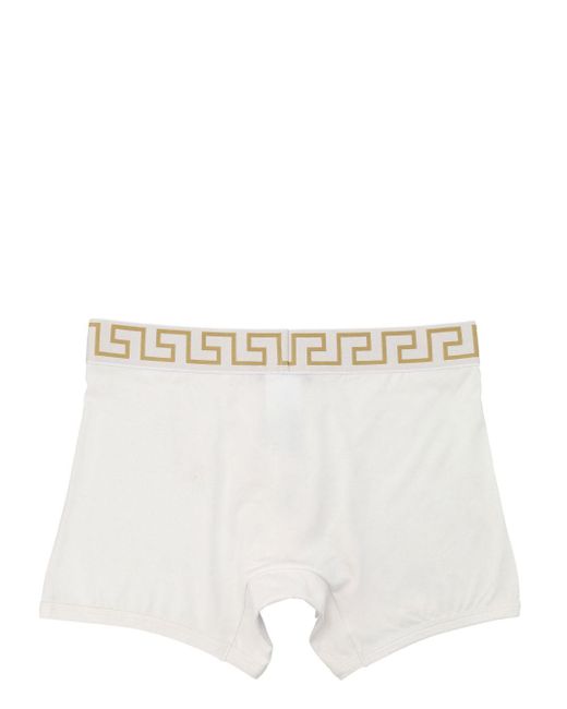 Versace Greca Border Trunks in White for Men | Lyst