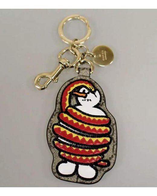 Gucci New Unicef Gg Canvas/Leather Key Ring/Charm Snowman And Snake for ...