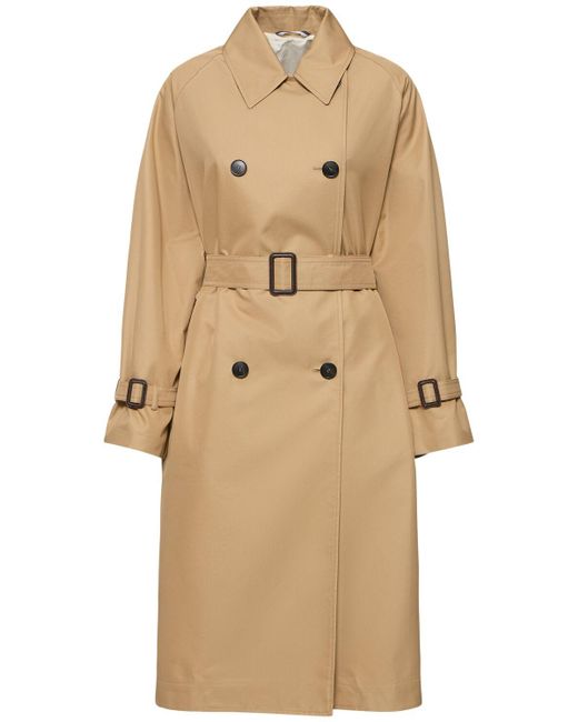 Weekend by Maxmara Canasta Reversible Gabardine Trench Coat in Natural | Lyst