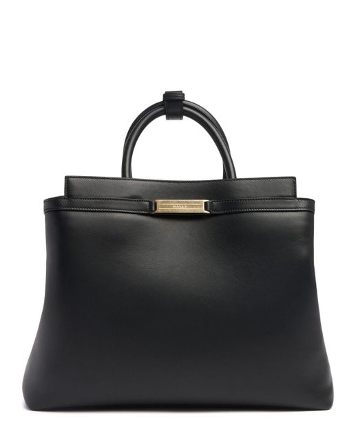 Bally Deco Daily Leather Tote Bag in Black | Lyst