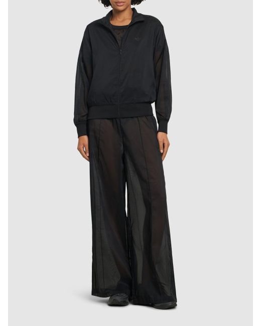 adidas Originals Sheer Track Top in Black | Lyst