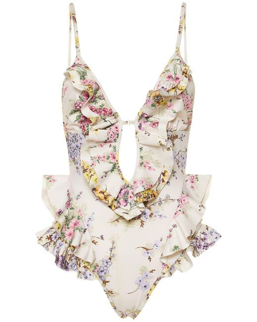 Zimmermann Jude Waterfall Frill One Piece Swimsuit Lyst