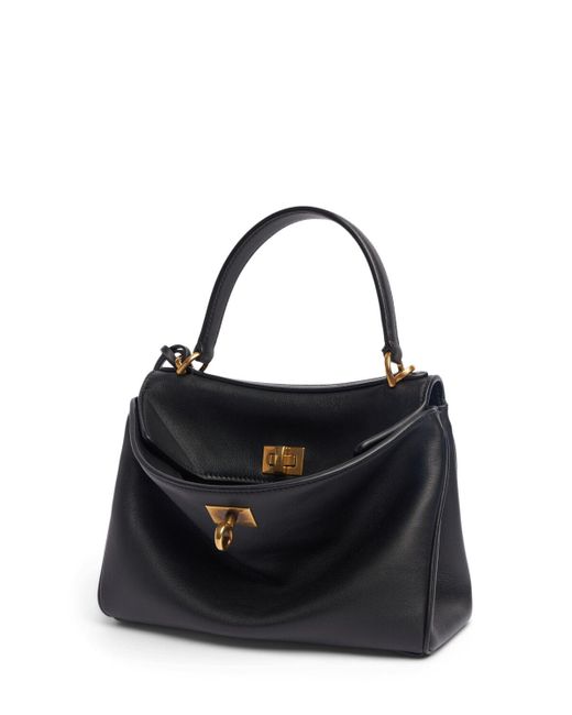 Balenciaga Mini Rodeo Leather Top Handle Bag in Black | Lyst