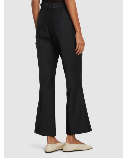 BITE STUDIOS Credo Wool & Silk Bootcut Pants in Black | Lyst