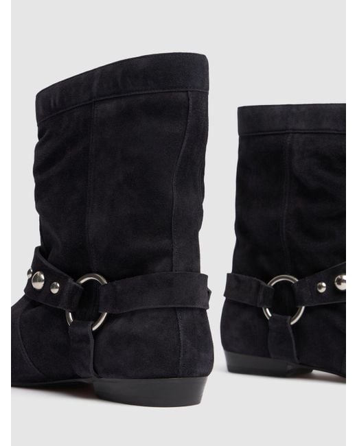 Isabel Marant 10mm Stania-ga Suede Ankle Boots in Black | Lyst