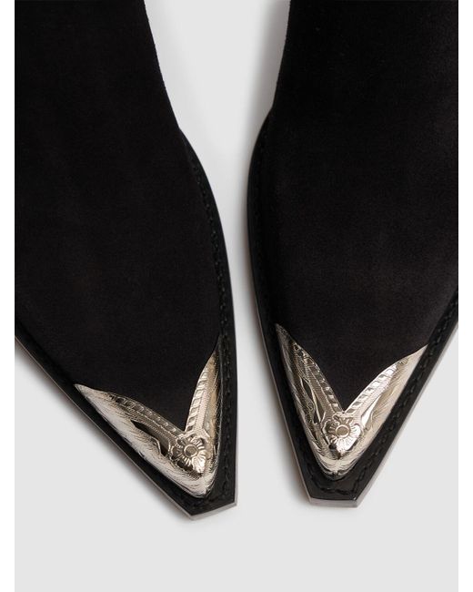 Paris Texas 100mm Dallas Suede Western Boots in Black | Lyst