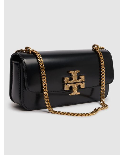 Tory Burch Small E/w Eleanor Brushed Leather Bag in Black | Lyst