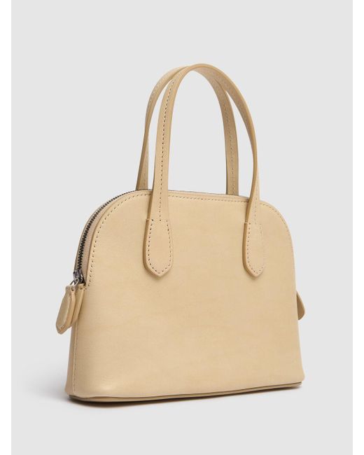 The Row Ingrid Saddle Shiny Leather Bag in Natural | Lyst