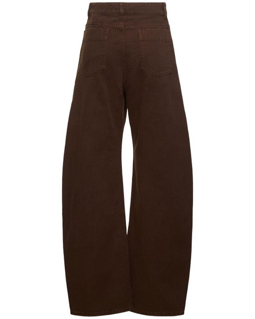 Lemaire Heavy Denim High Waist Curved Jeans Dark in Brown | Lyst