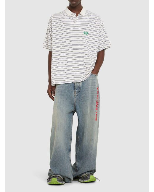 Balenciaga baggy Cotton Jeans in Blue for Men | Lyst