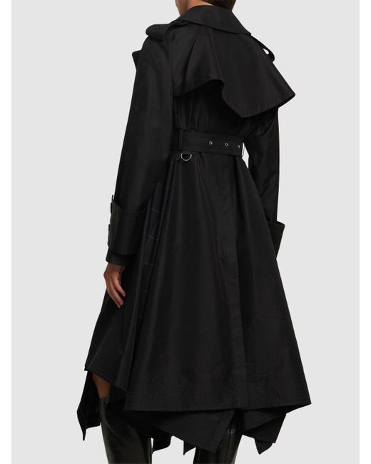 Sacai Long Gabardine & Windowpane Trench Coat in Black | Lyst Sacai Long Gabardine & Windowpane Trench Coat in Black | Lyst