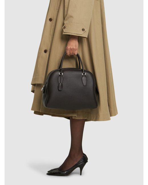 The Row 15.75 India Matte Grained Leather Bag in Black | Lyst