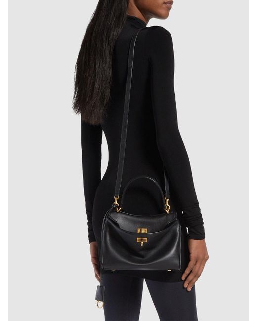 Balenciaga Mini Rodeo Leather Top Handle Bag in Black | Lyst