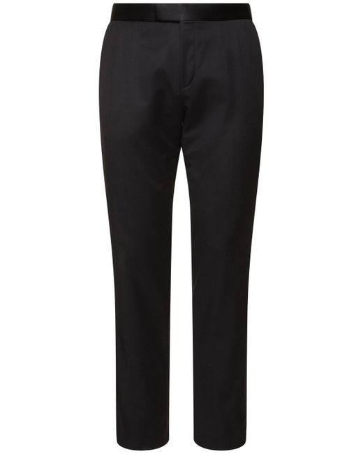 BOSS Genius Wool Tuxedo Pants in Black for Men | Lyst