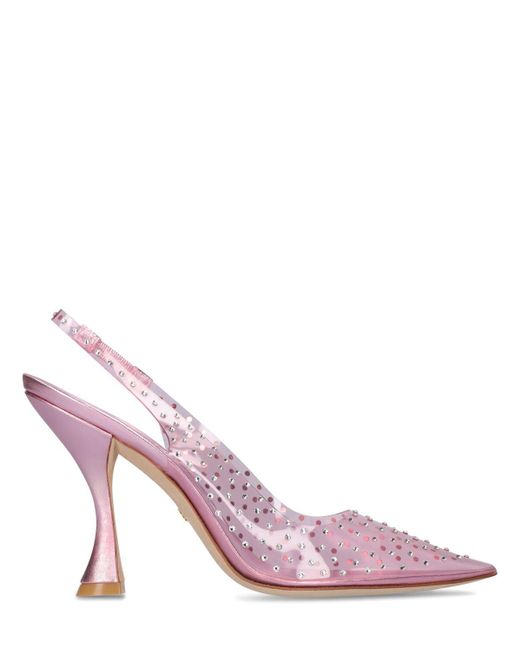 Stuart Weitzman Leather 100mm Pvc And Crystal Slingback Pumps In Pink