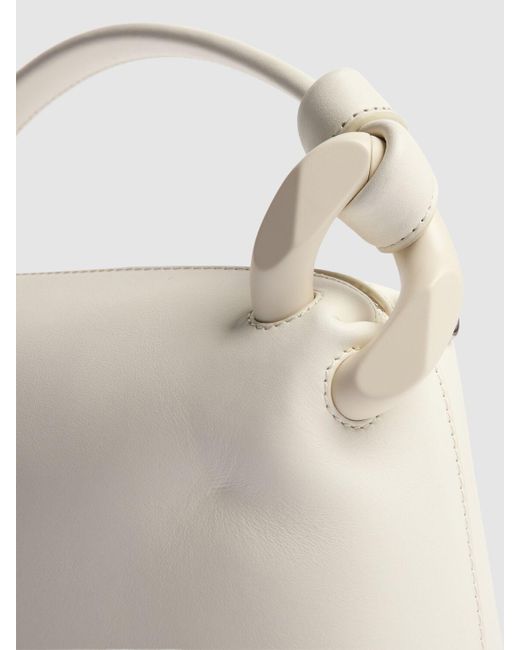 JW Anderson Small Corner Leather Top Handle Bag in Natural | Lyst