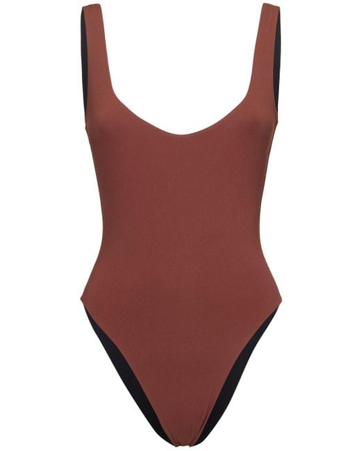Bondeye Lucia Reversible One Piece Swimsuit in Brown | Lyst